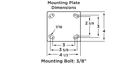 Hamilton Thread Guard Swivel Caster with 4" x 2"