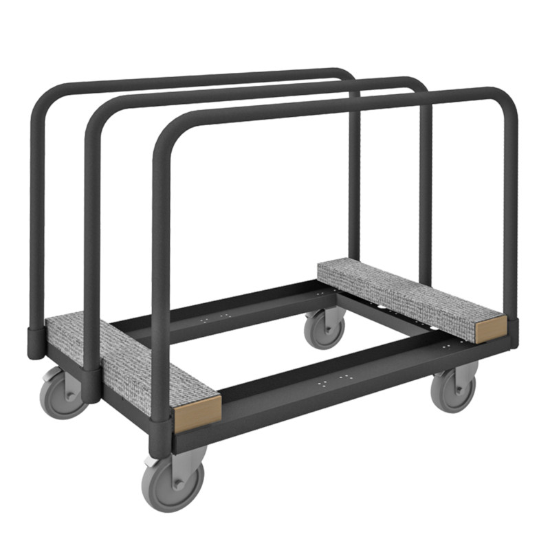 Panel Moving Truck with Carpeted Rails and 3 Removable Dividers