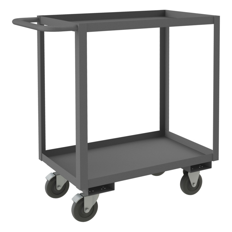 2 Shelf Stock Cart with Polyolefin Casters