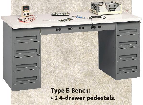 Tennsco Pedestal Workbench with Drawers| Material Flow