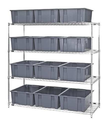 Chrome Wire Shelving System Genuine Stack and Nest Totes